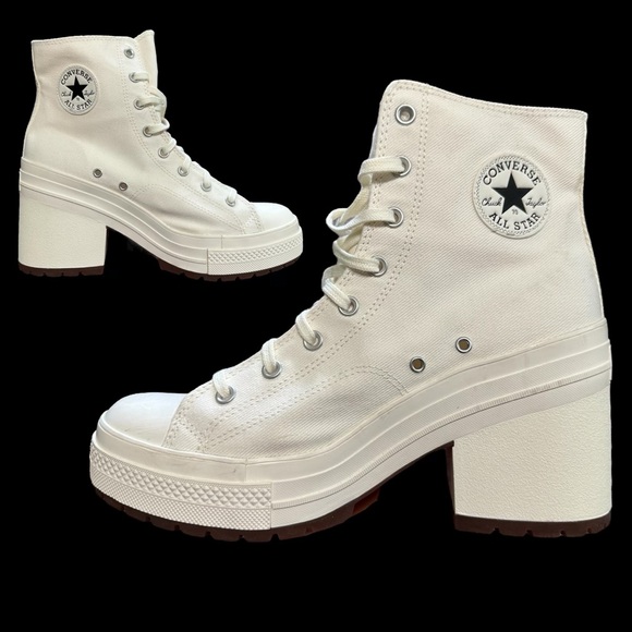 Converse | Shoes | Converse Chuck 7 De Luxe Heel Platform Egret Chunky ...